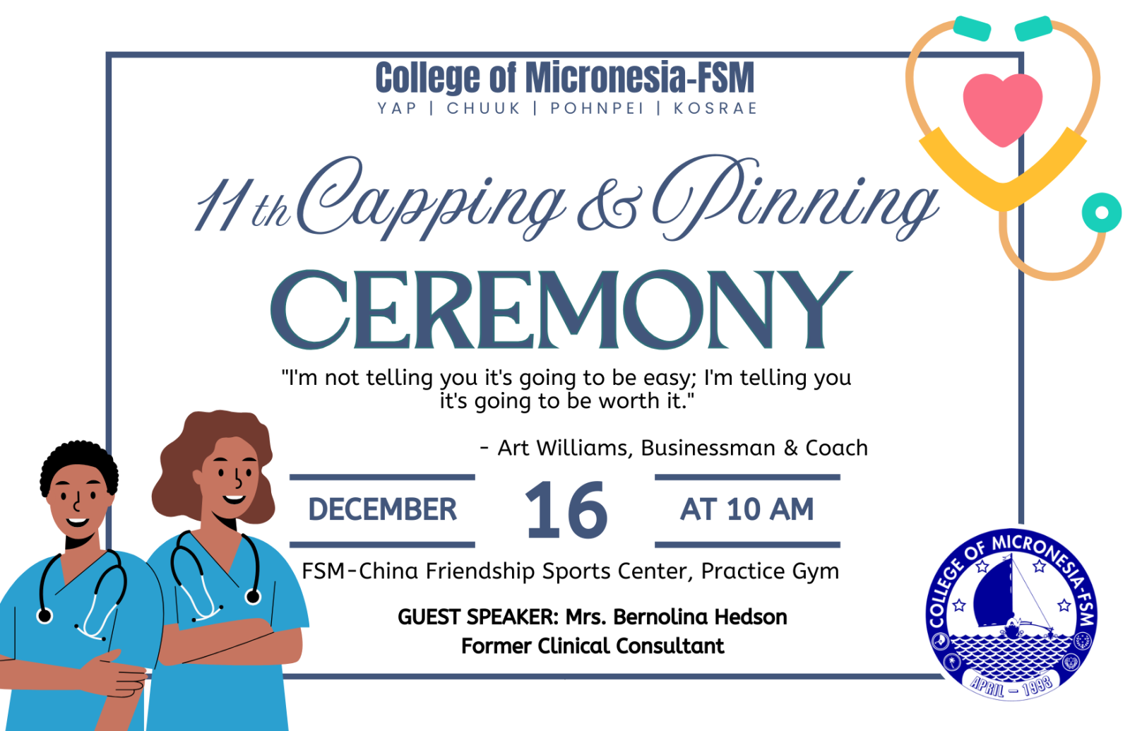 COM-FSM: 11th Capping & Pinning Ceremony